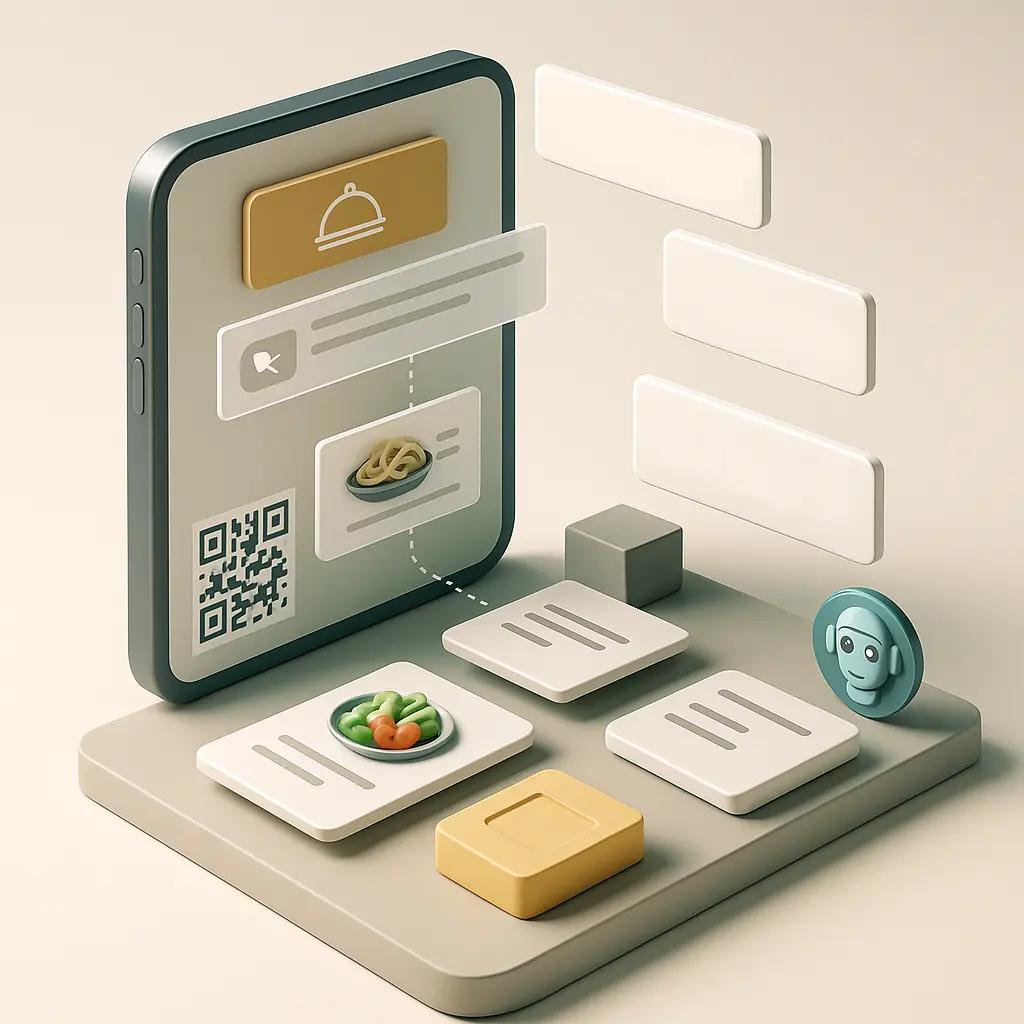 Meniu digital si calculator valori nutritionale si Qr Code